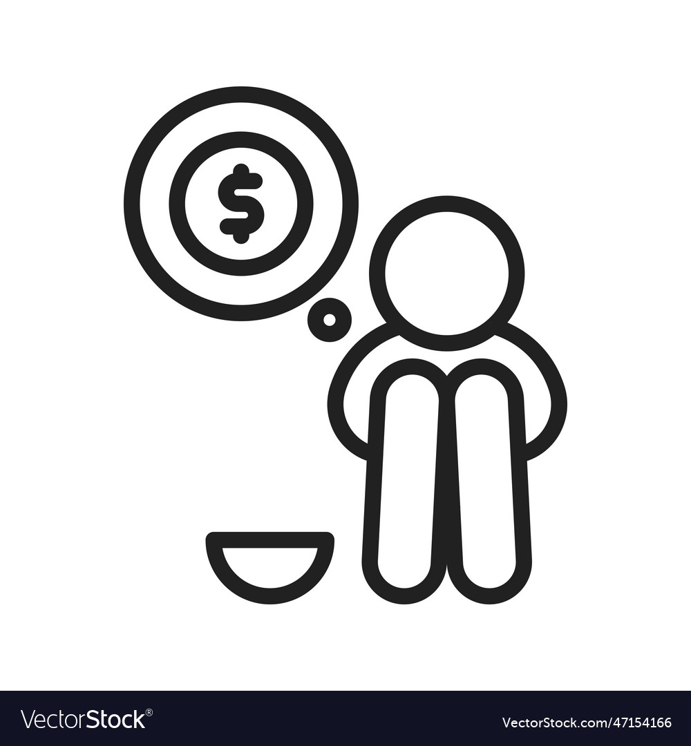 Poor icon image Royalty Free Vector Image - VectorStock