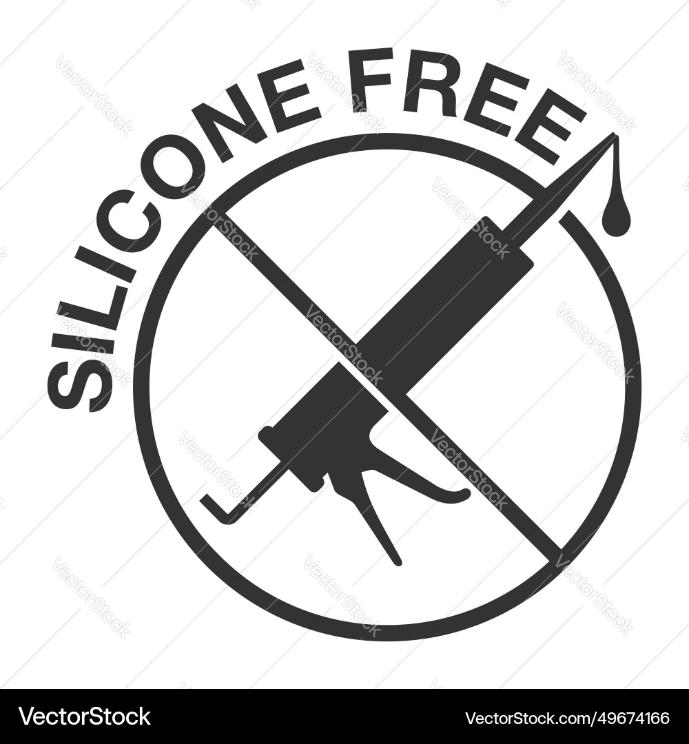 Silicone free - prohibited pictogram for labeling Vector Image