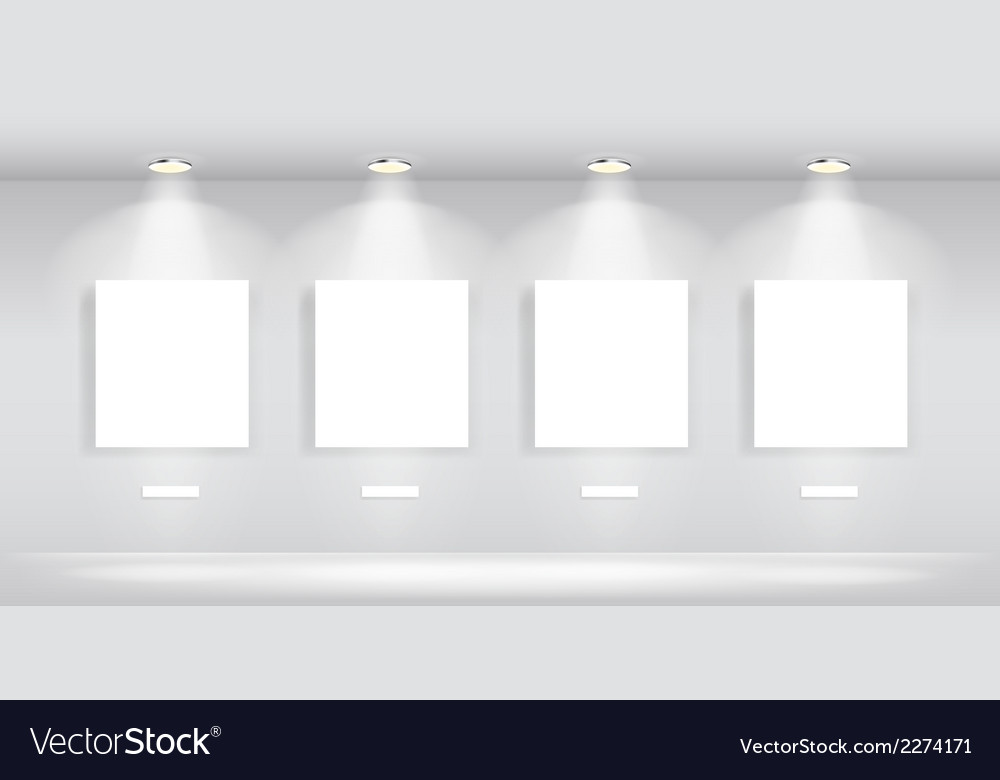 Beauty gallery interior with empty frames Vector Image