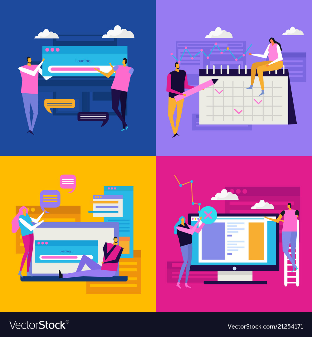 Flat interface design concept Royalty Free Vector Image