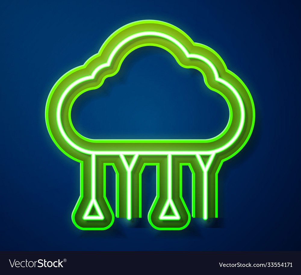 Glowing neon line network cloud connection icon Vector Image