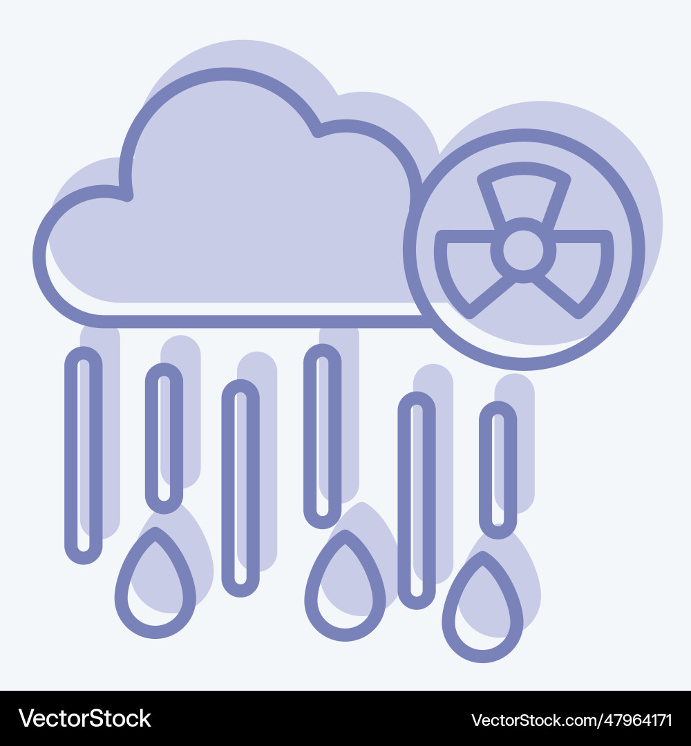 Icon nuclear rain related to nuclear symbol two Vector Image