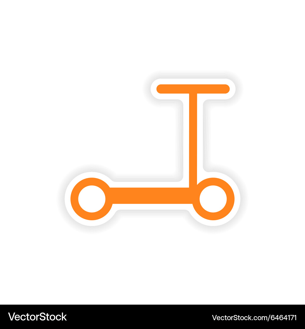 Icon sticker realistic design on paper scooter Vector Image