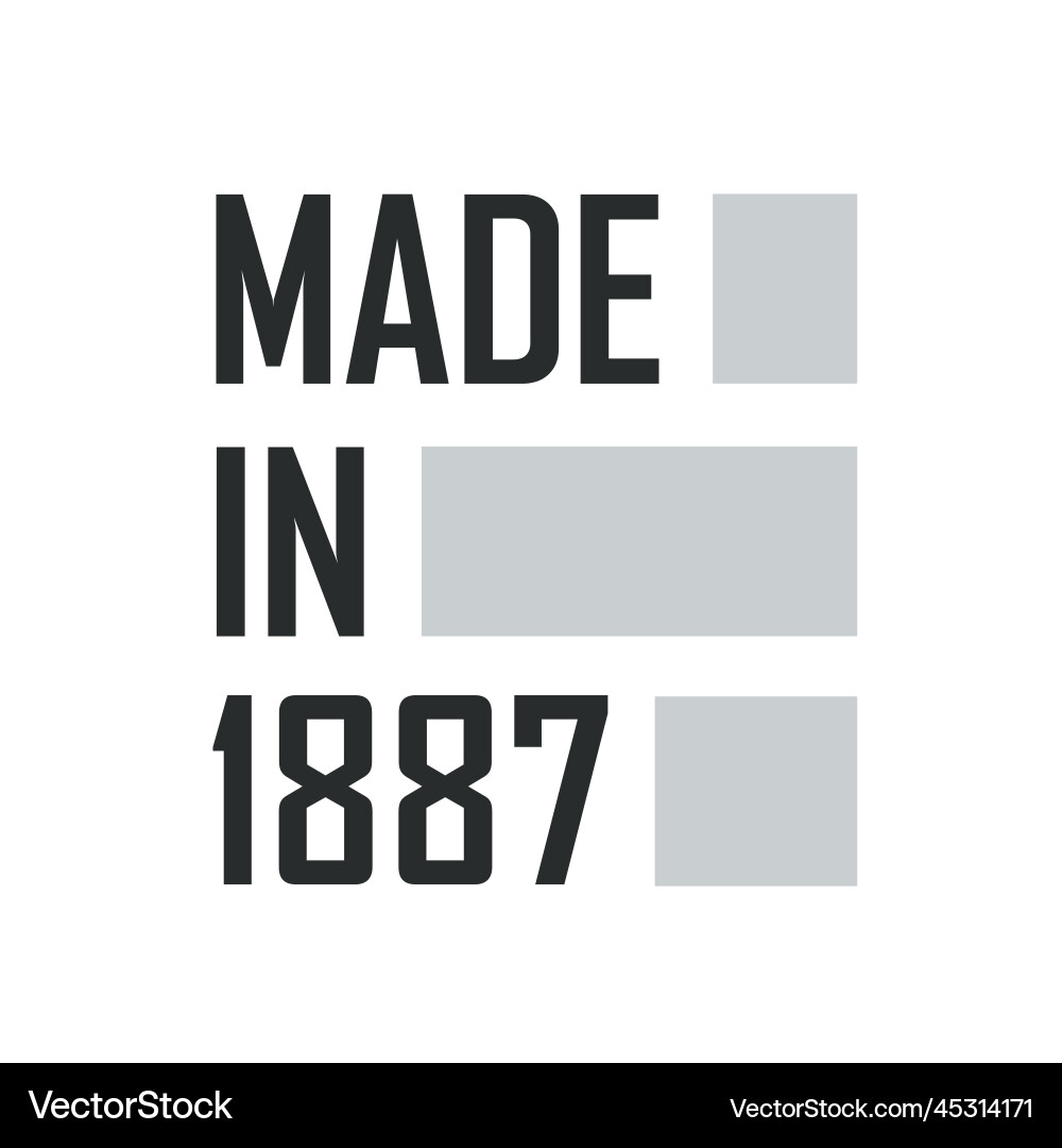 Made in 1887 birthday quotes design for 1887 Vector Image