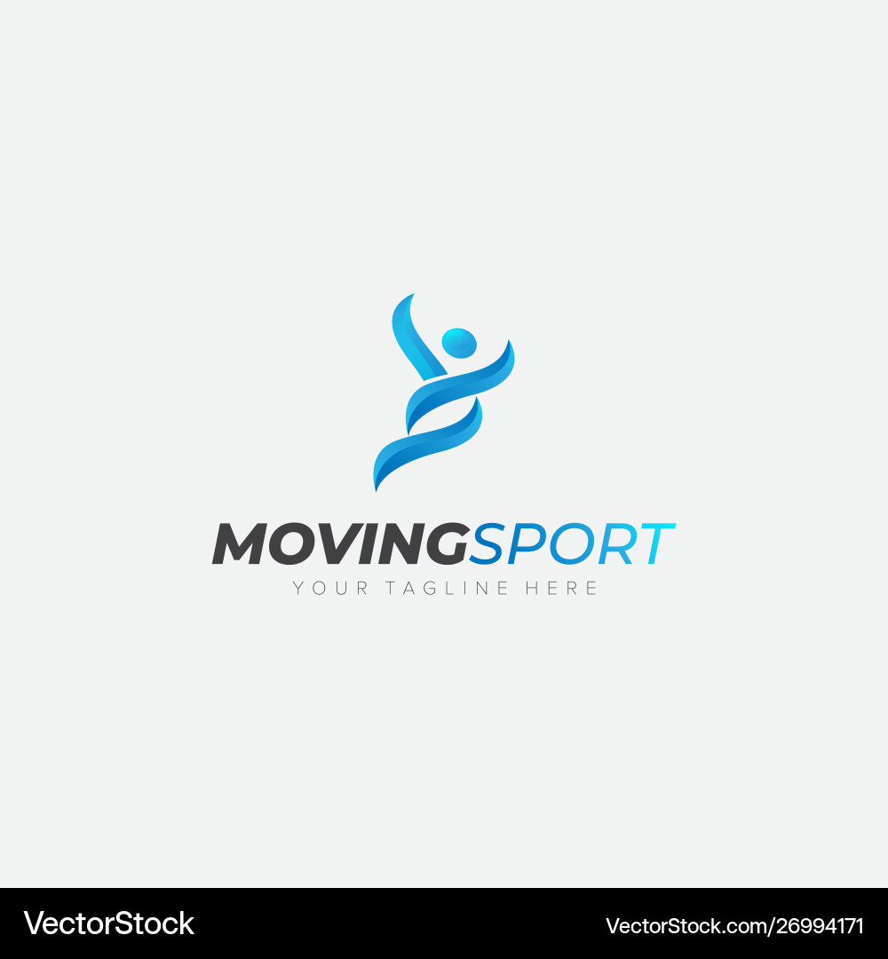 Moving sport logo for active people Royalty Free Vector