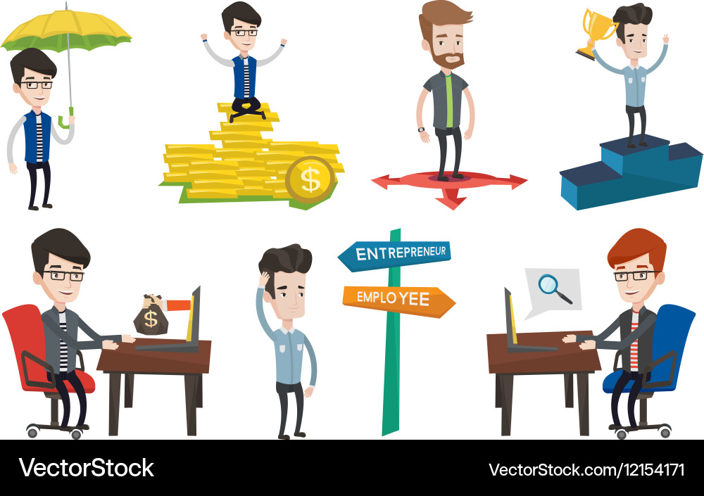 Set of business characters Royalty Free Vector Image