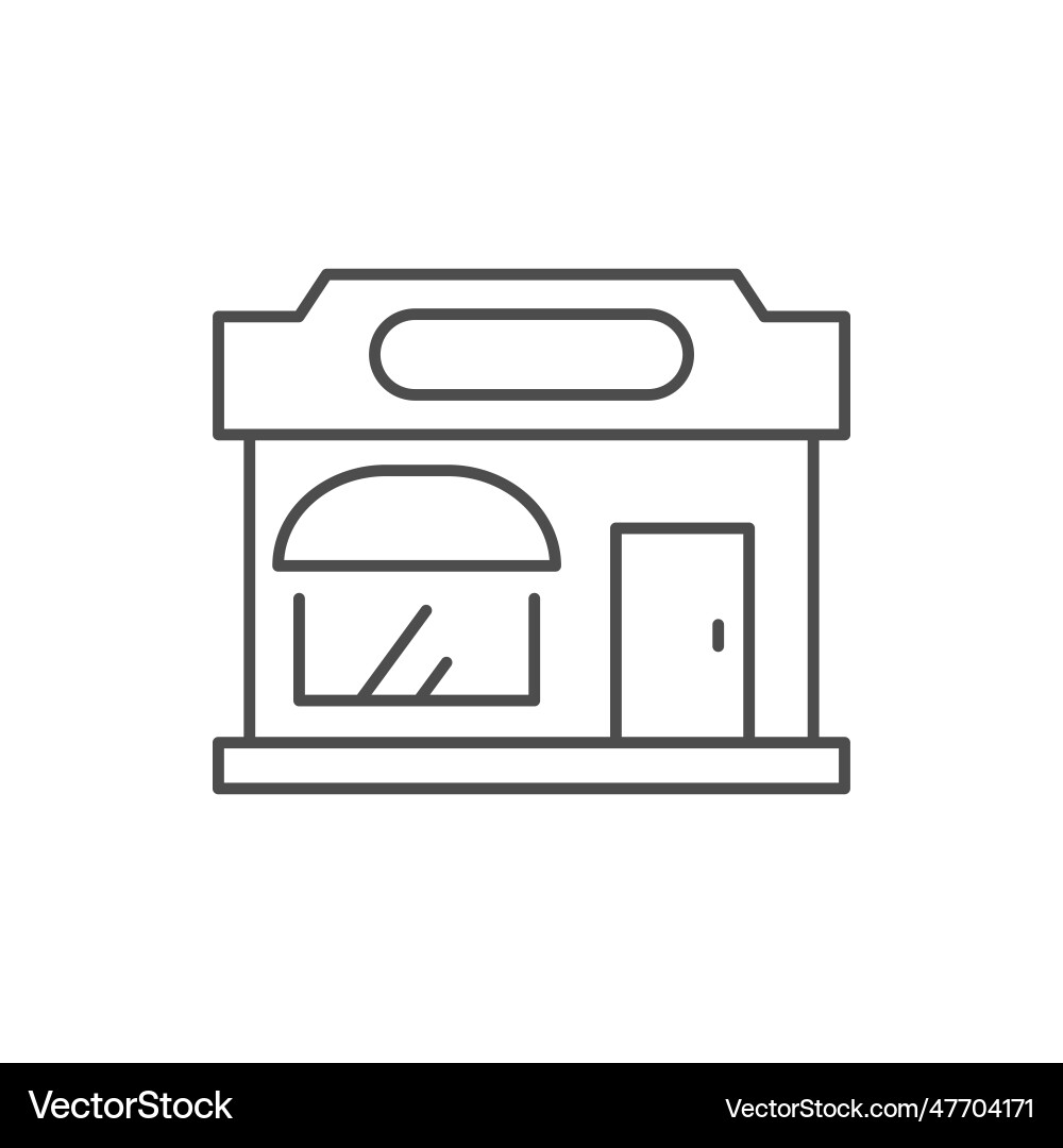Shop building line outline icon Royalty Free Vector Image