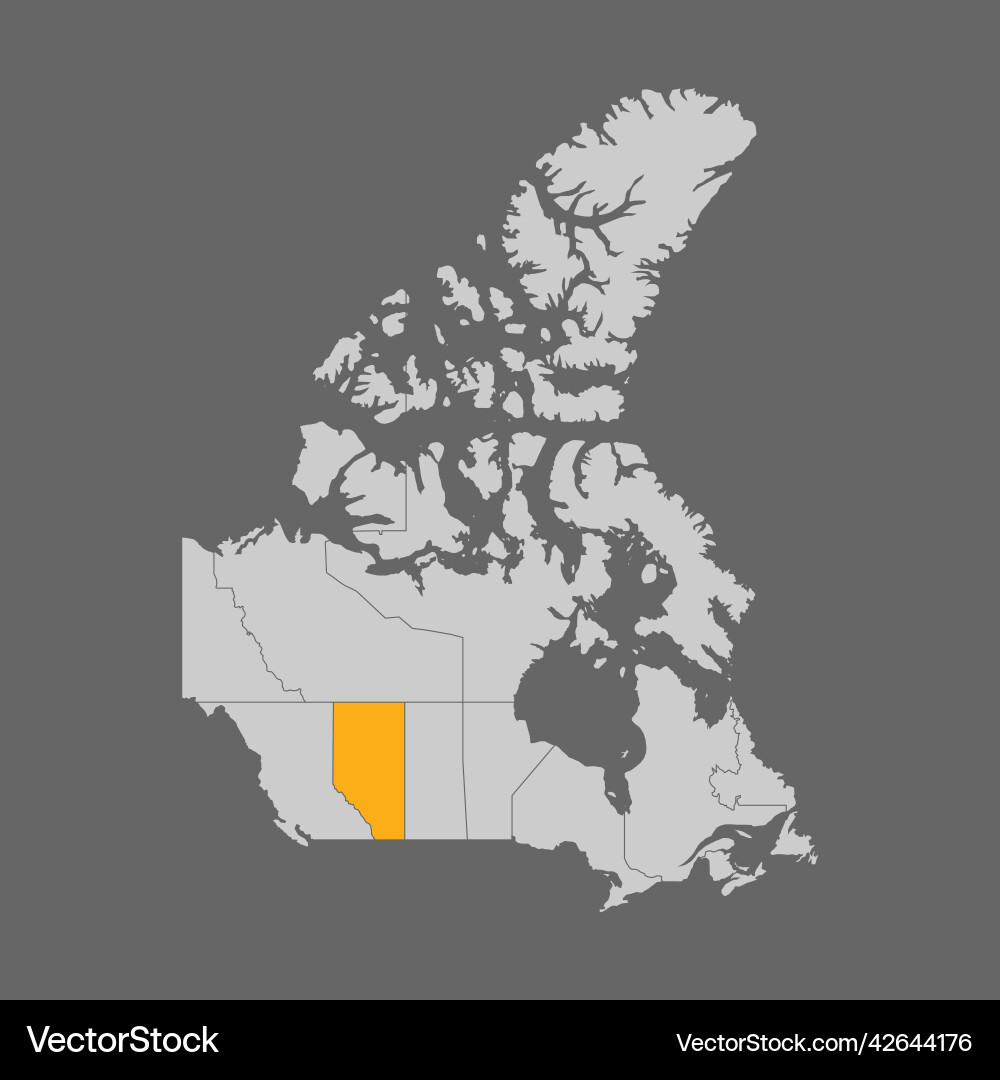 Alberta province highlighted on the map of canada Vector Image