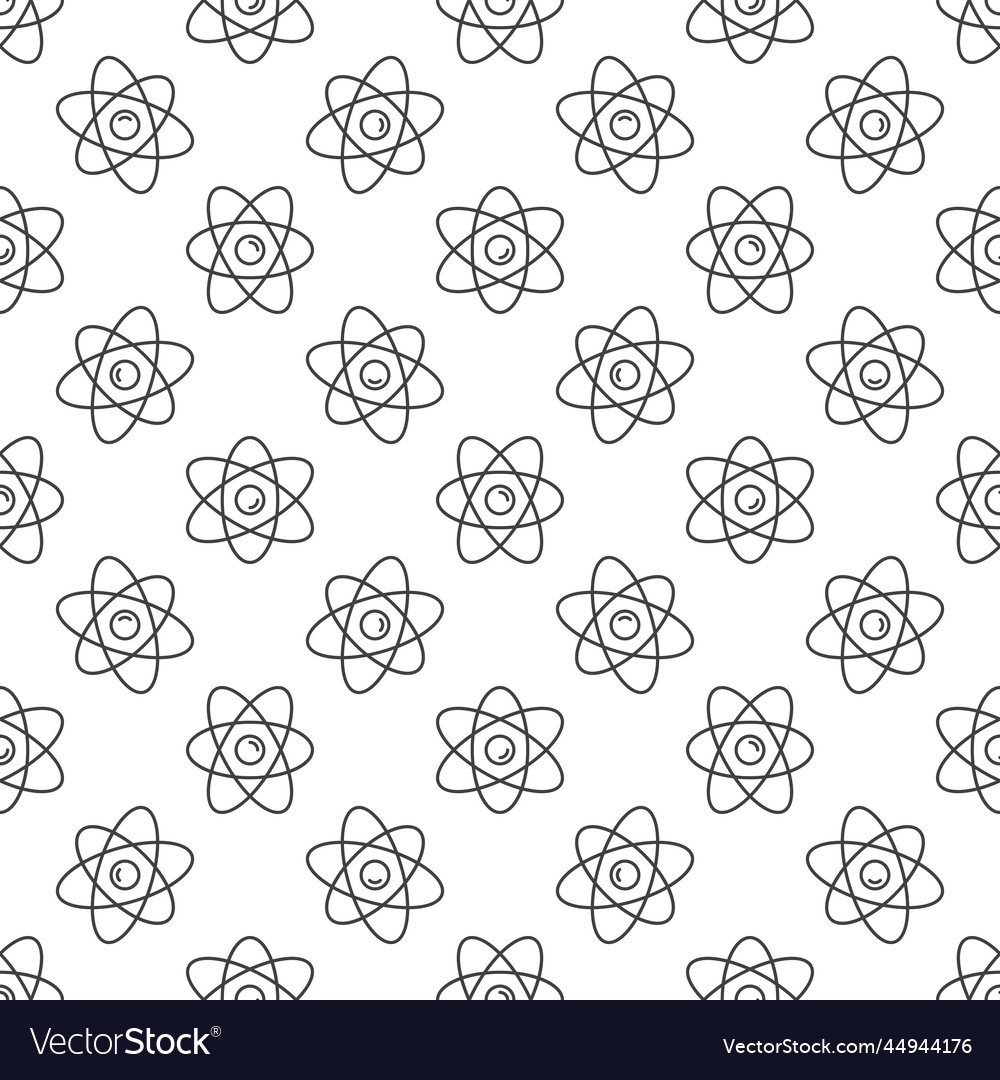 Atom Seamless Pattern Physics And Chemistry Vector Image