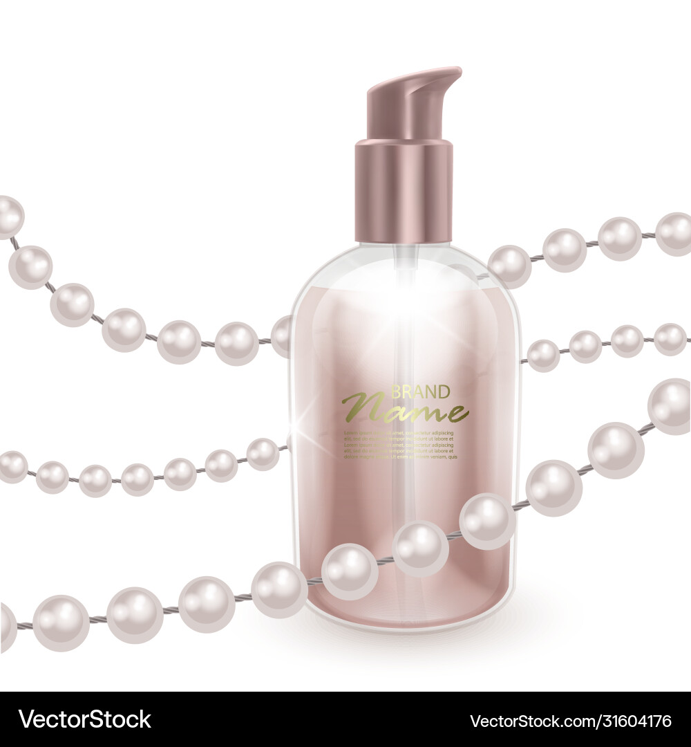 Bottle with liquid pearl color the jar Royalty Free Vector