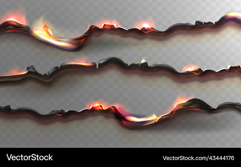 Charred paper page with burnt uneven edges Vector Image