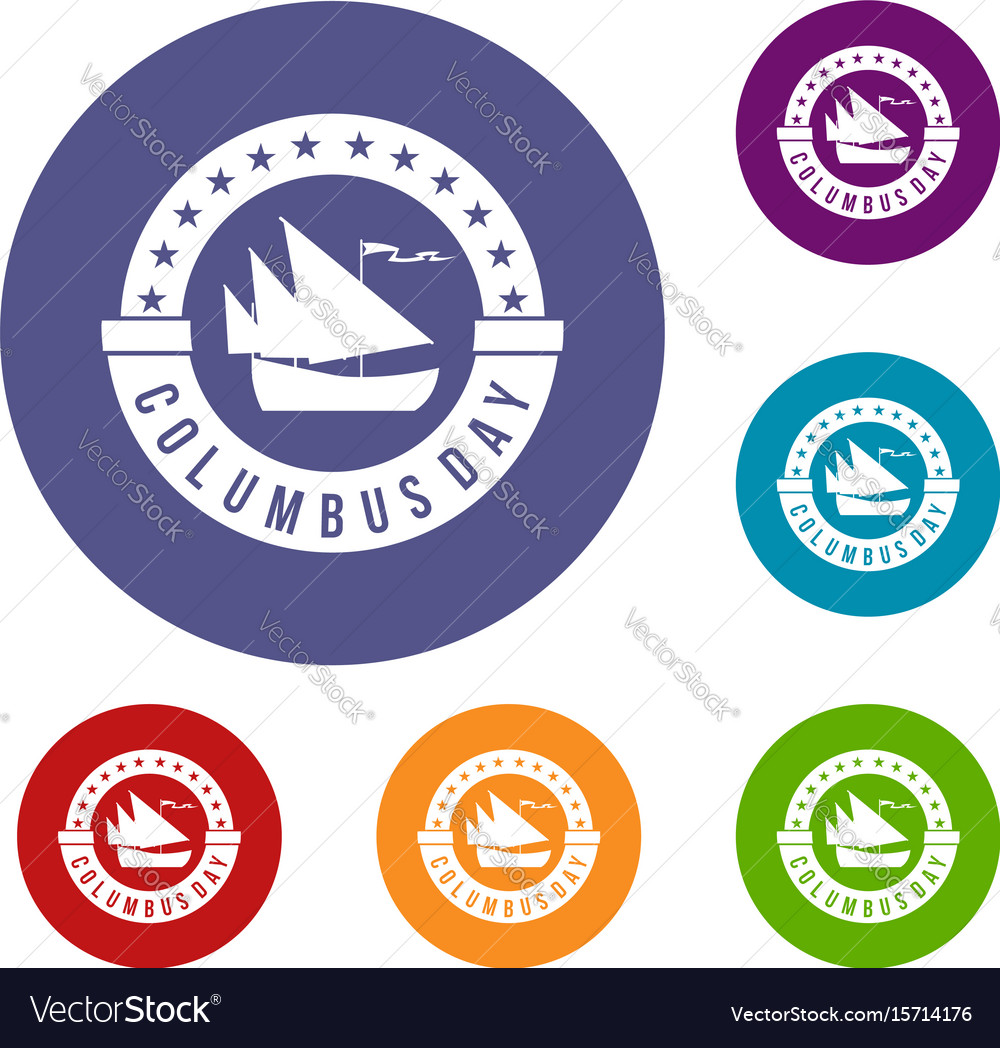 Columbus day icons set Royalty Free Vector Image