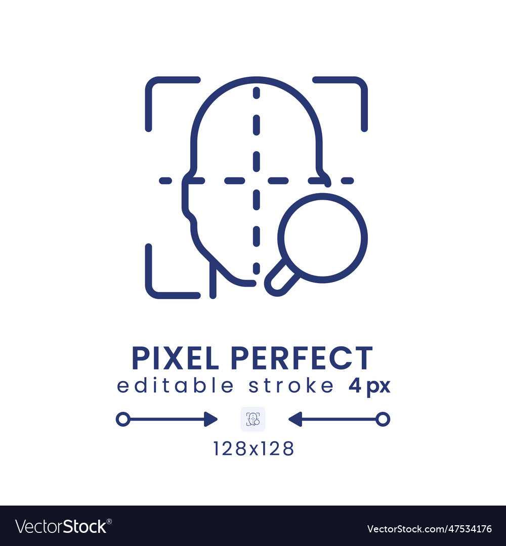 Facial coding linear desktop icon Royalty Free Vector Image