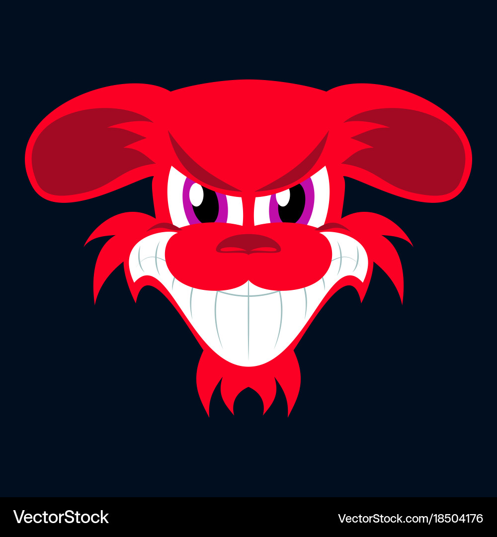 Flat icon on theme evil animal angry dog Vector Image
