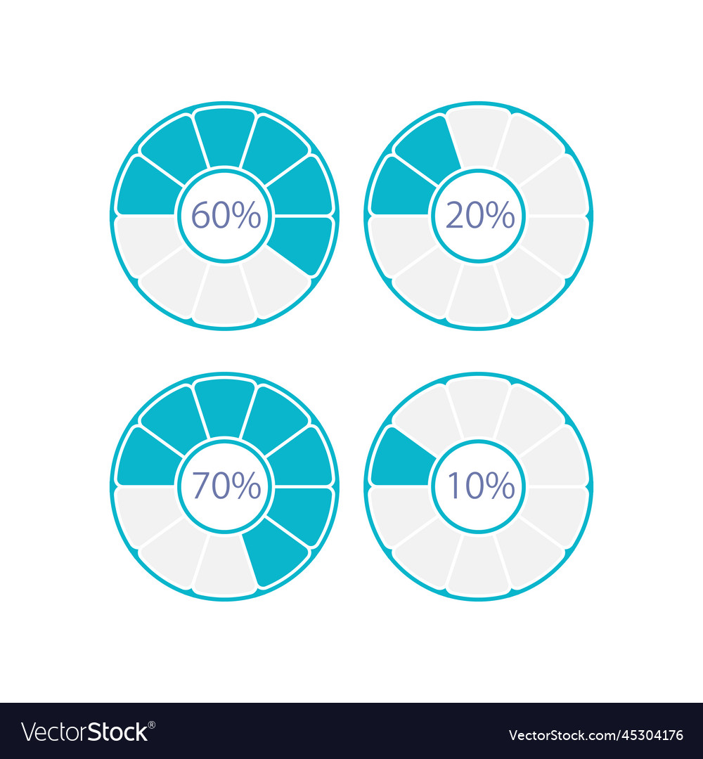 Fragmented circle percentage infographic chart Vector Image Fragmented circle percentage infographic chart Vector Image