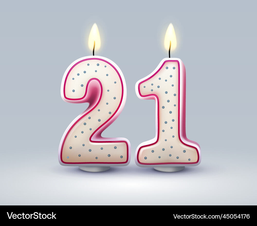 Happy birthday years 21 anniversary Royalty Free Vector
