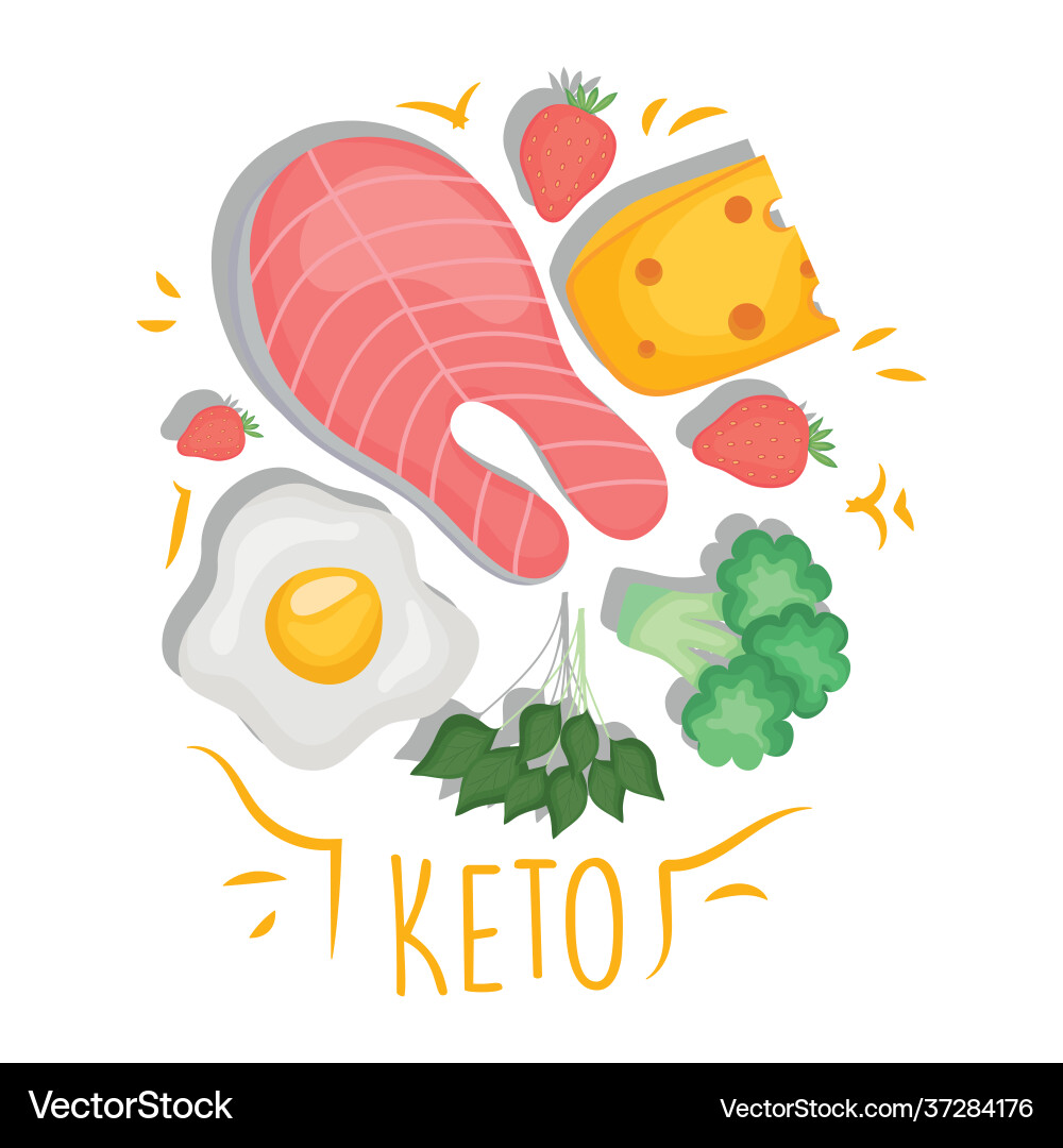 Keto food icons Royalty Free Vector Image - VectorStock