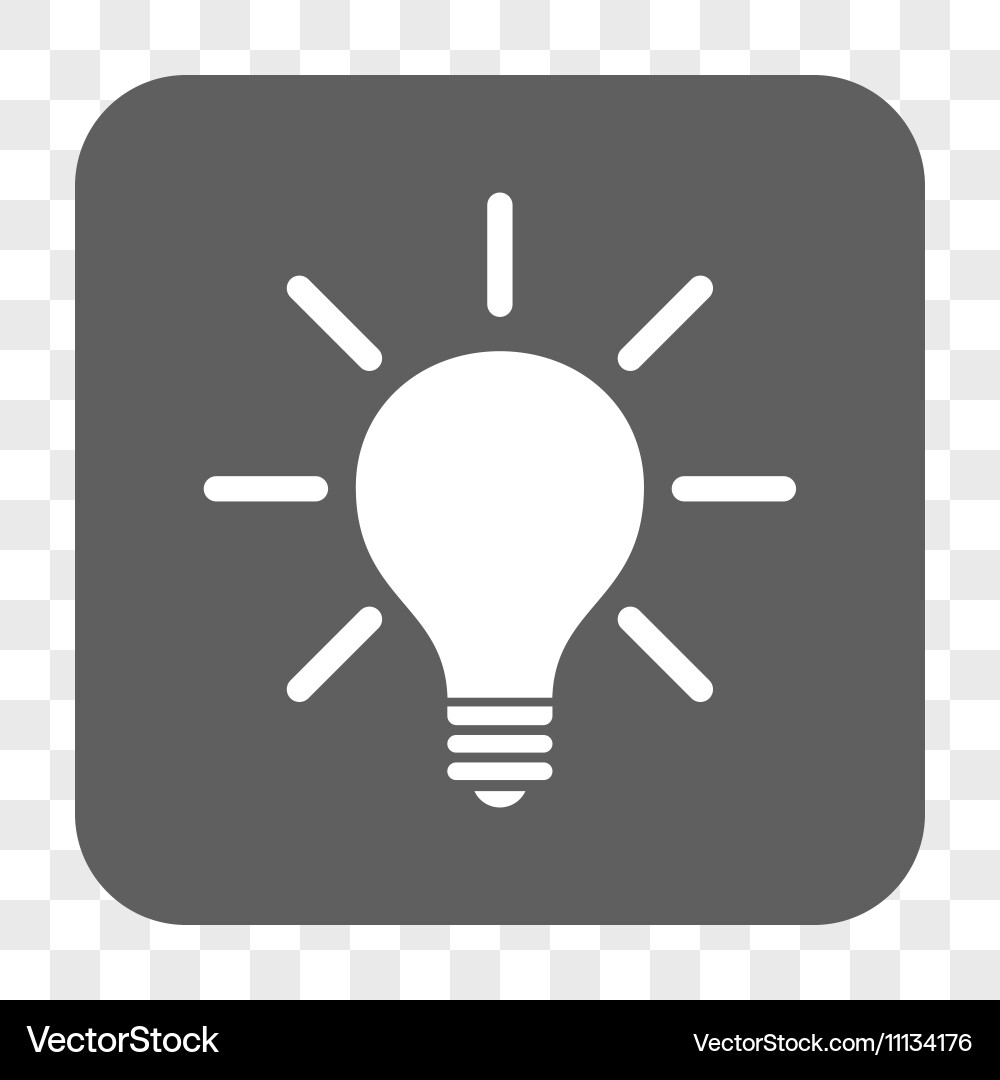 Light bulb rounded square button Royalty Free Vector Image