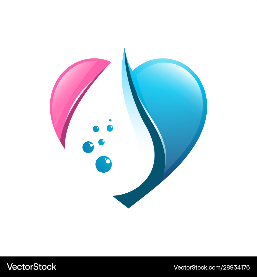 Love water drop colorful logo Royalty Free Vector Image