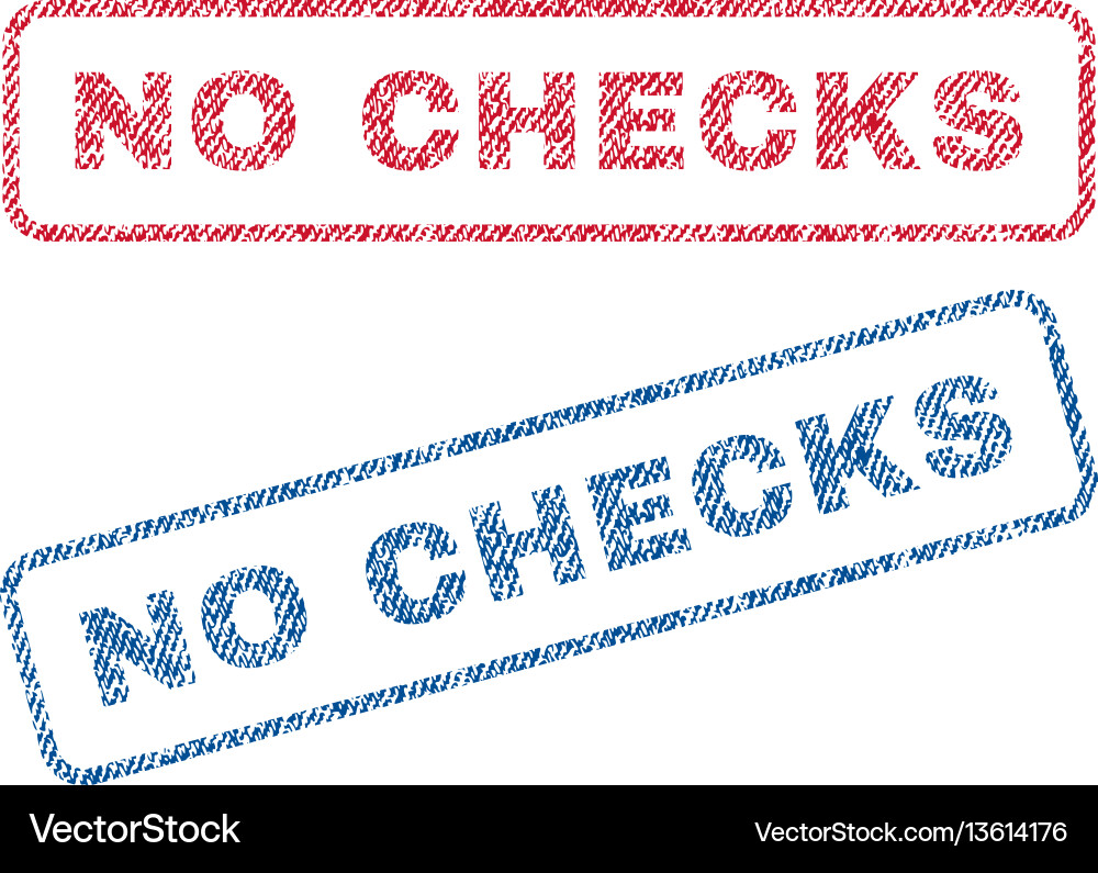 No checks textile stamps Royalty Free Vector Image