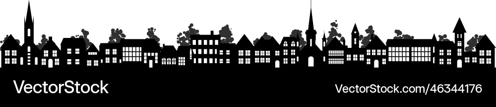 Old village rural stylized silhouette suburb Vector Image