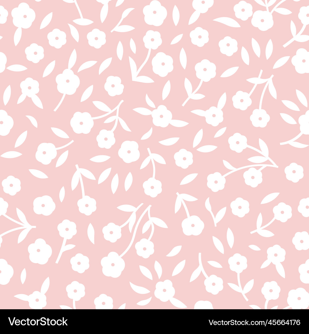 Pattern of white flowers on a soft pink Royalty Free Vector