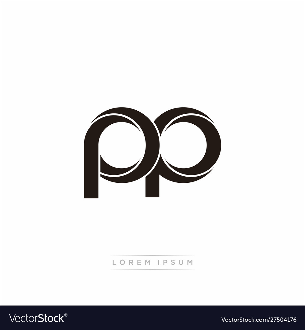 Pp initial letter split lowercase modern monogram Vector Image