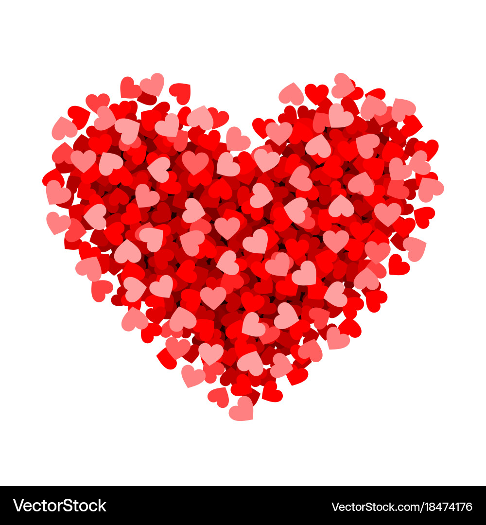 Red heart made small valentines day card Vector Image