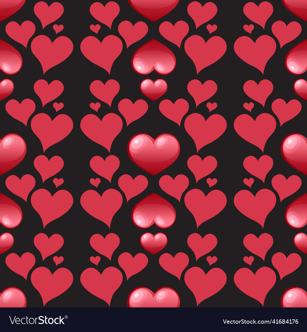 Seamless red heart pattern Royalty Free Vector Image