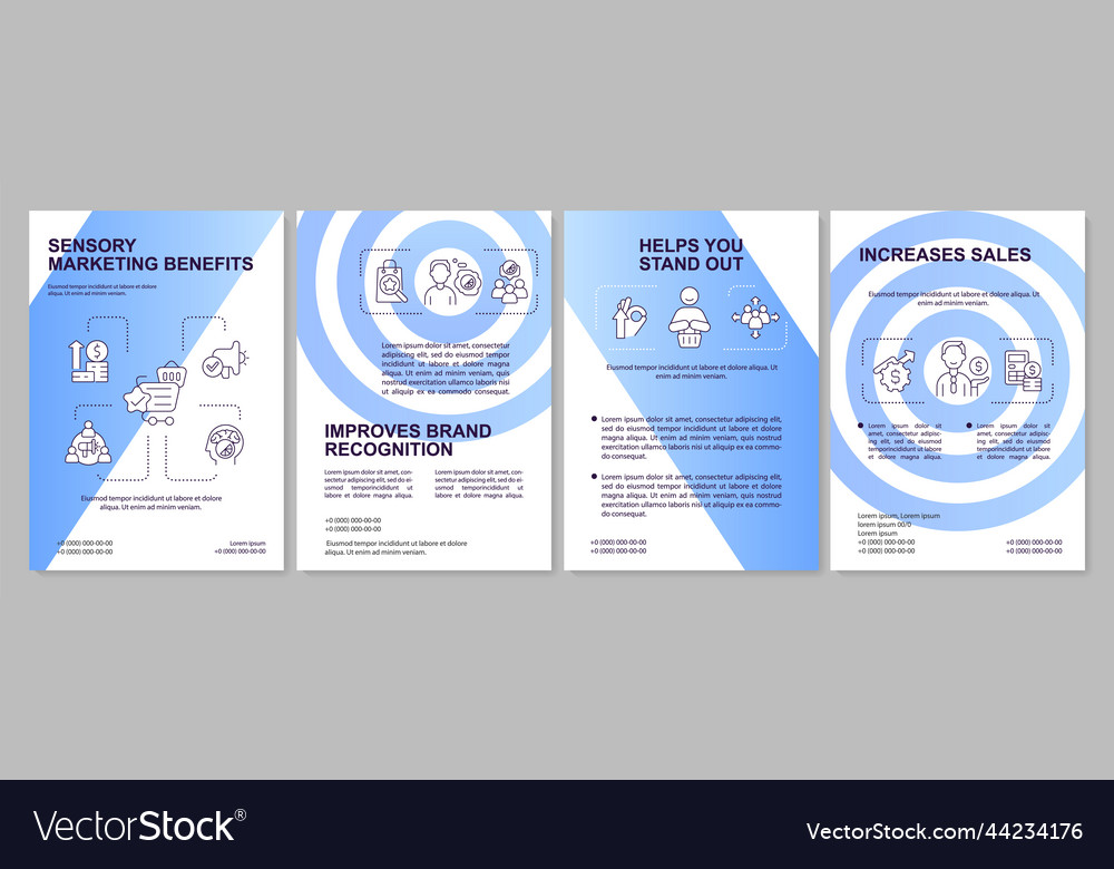 Sensory marketing advantages blue gradient Vector Image