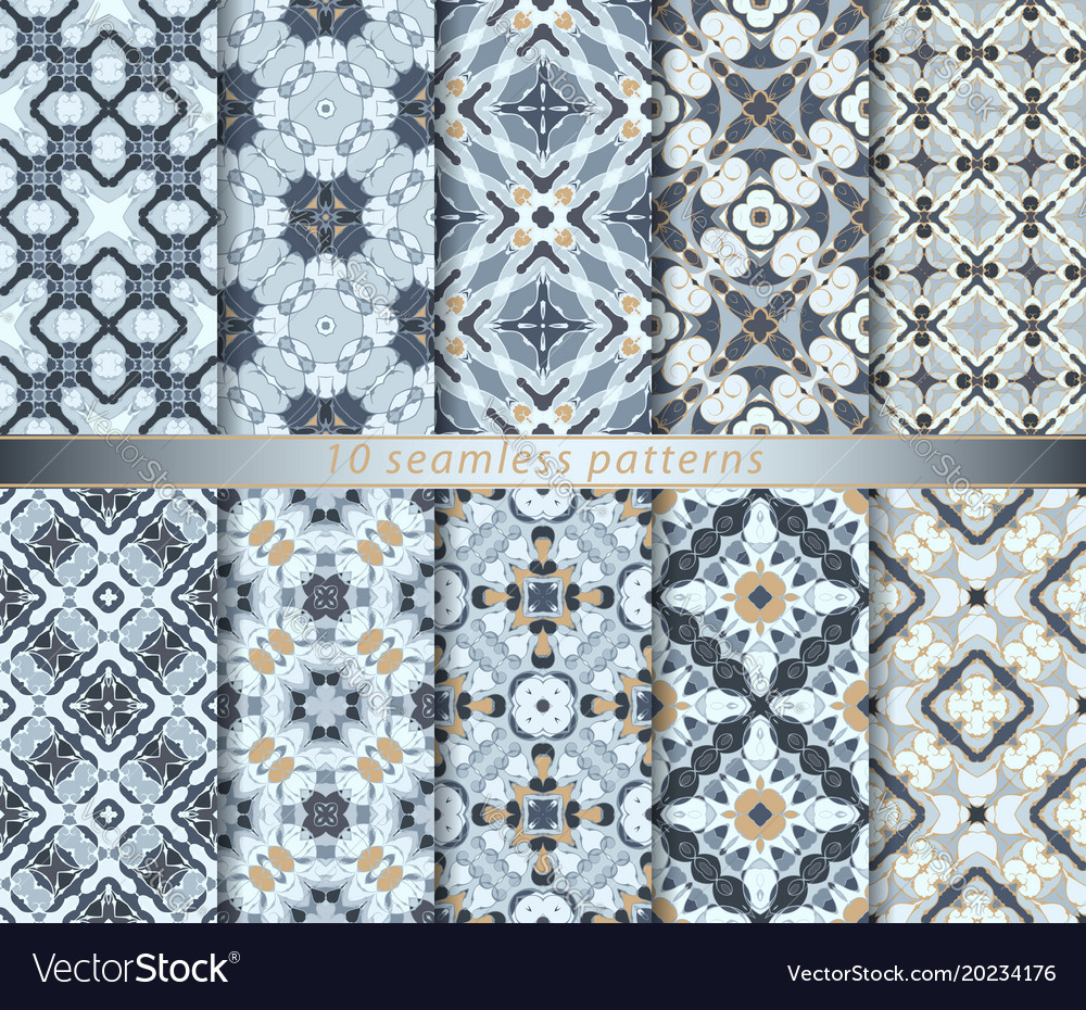 Set seamless pattern Royalty Free Vector Image