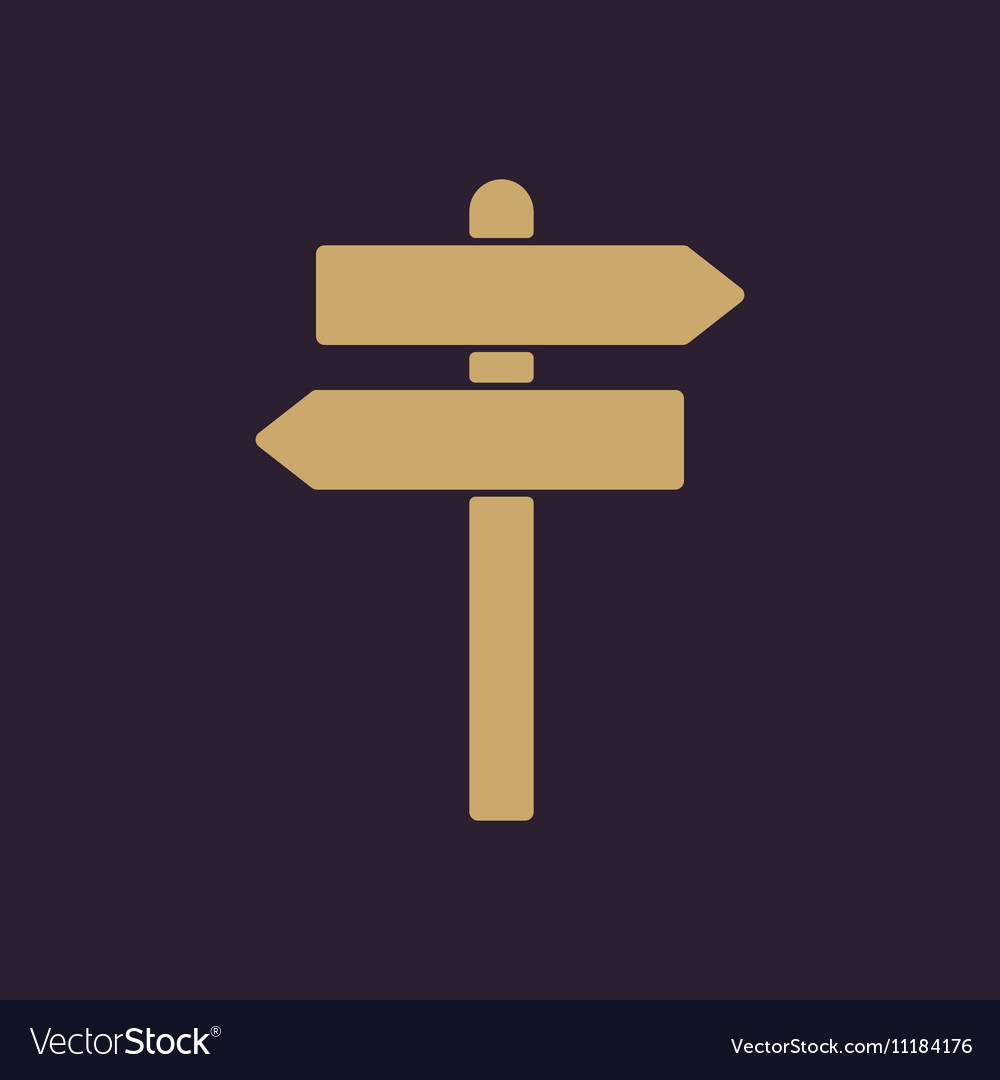 Signpost icon pointer symbol flat Royalty Free Vector Image
