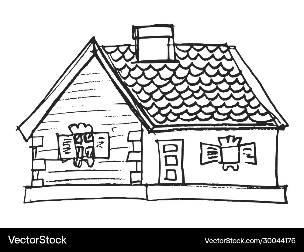 Sketch family cozy home Royalty Free Vector Image