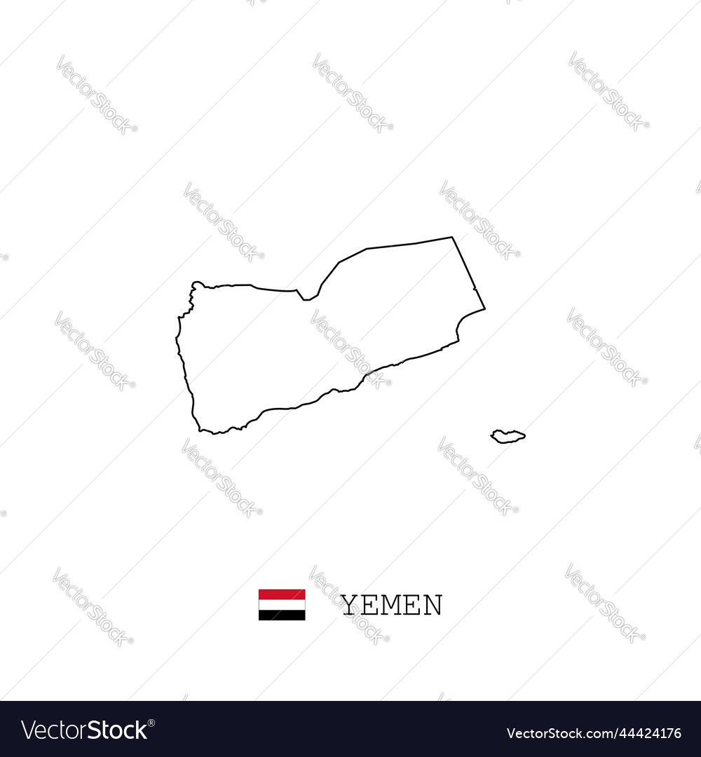 Yemen map outline line linear Royalty Free Vector Image Yemen map outline line linear Royalty Free Vector Image