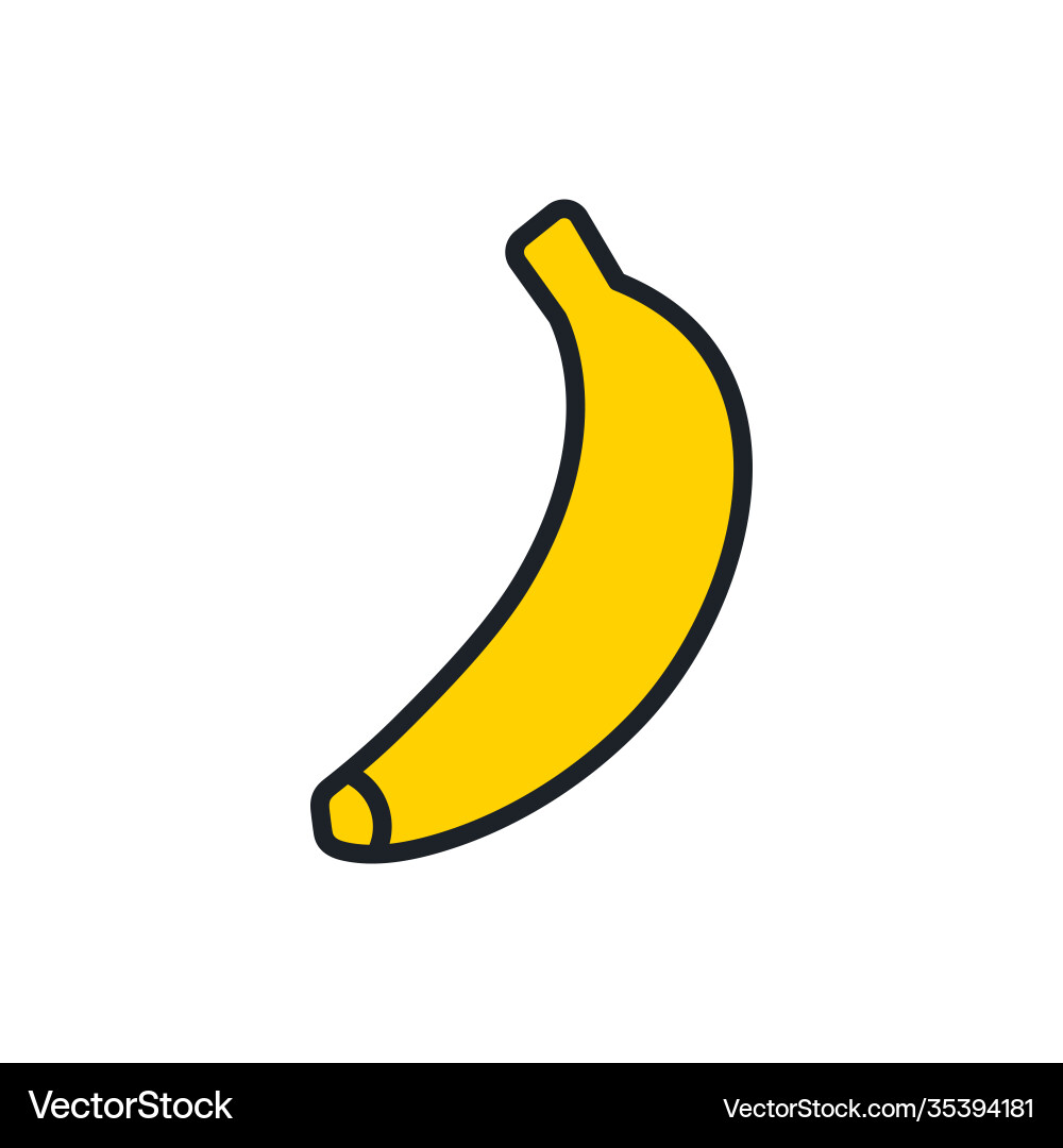 Banana icon linear color icon contour shape Vector Image