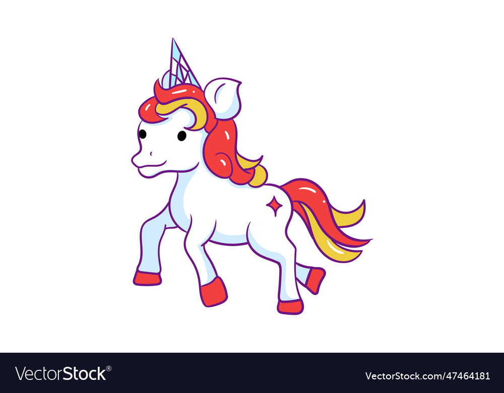 Cute unicorn girly pegasus fantasy creature Vector Image