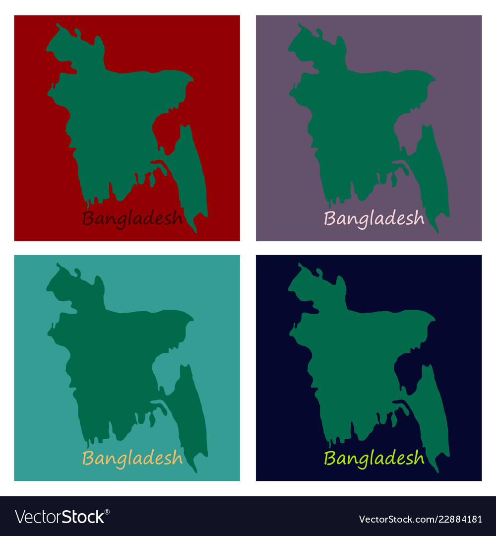 Flag and map of bangladesh Royalty Free Vector Image
