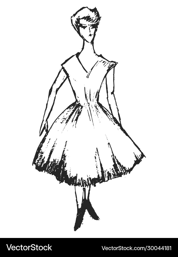 Girl in style 50s Royalty Free Vector Image - VectorStock
