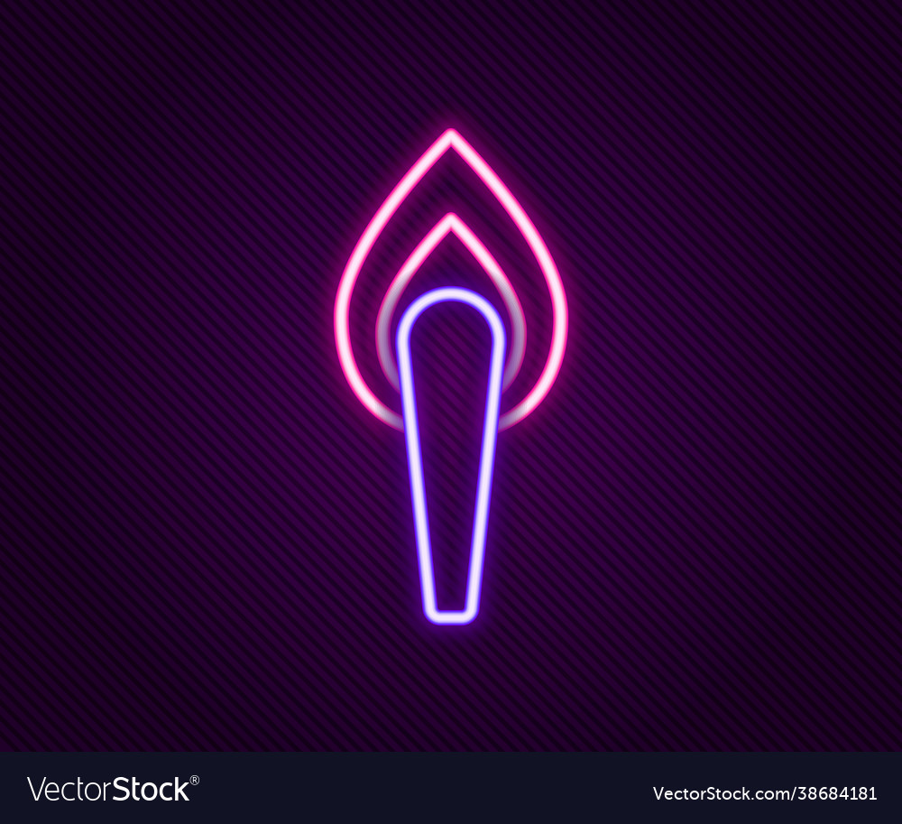 Glowing neon line torch flame icon isolated Vector Image Glowing neon line torch flame icon isolated Vector Image