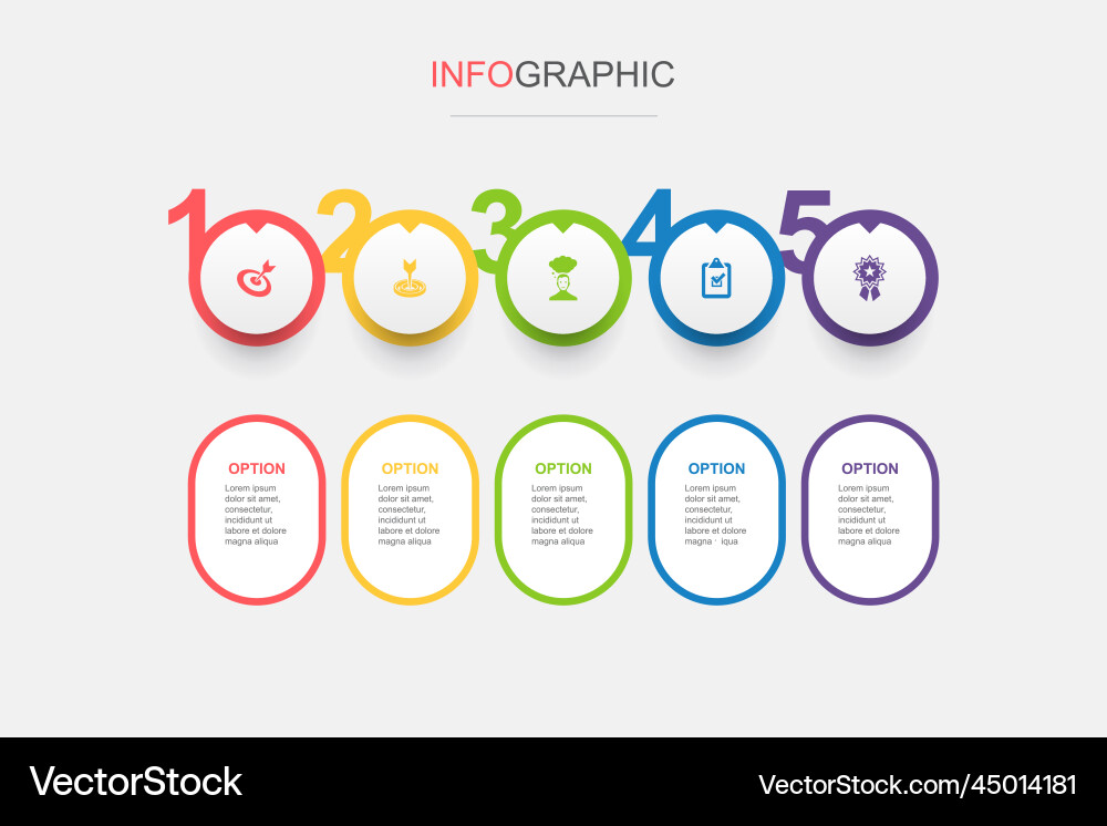 Goal target wish task award icons infographic Vector Image
