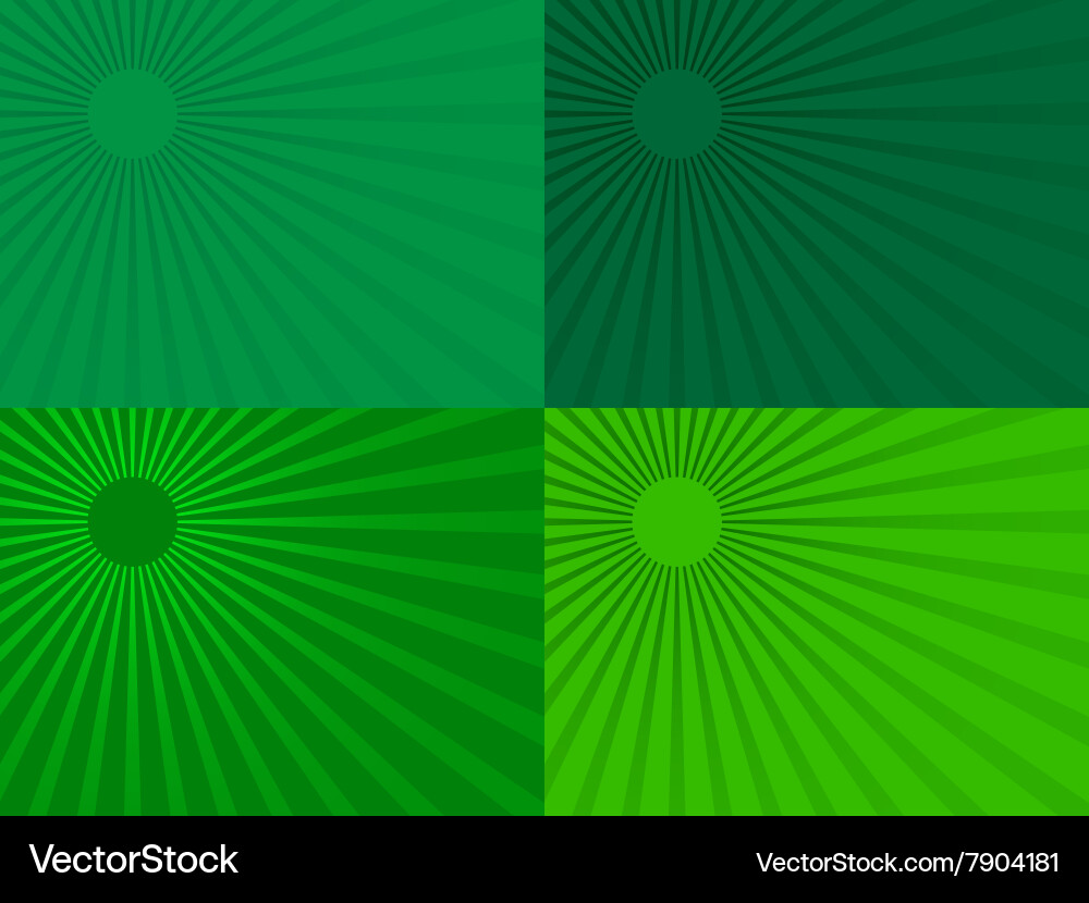 Green rays of the sun eps 10 Royalty Free Vector Image