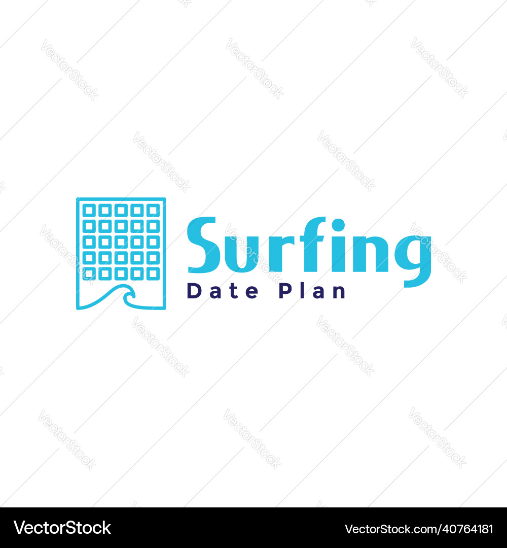 Holiday line date with wave logo design graphic Vector Image