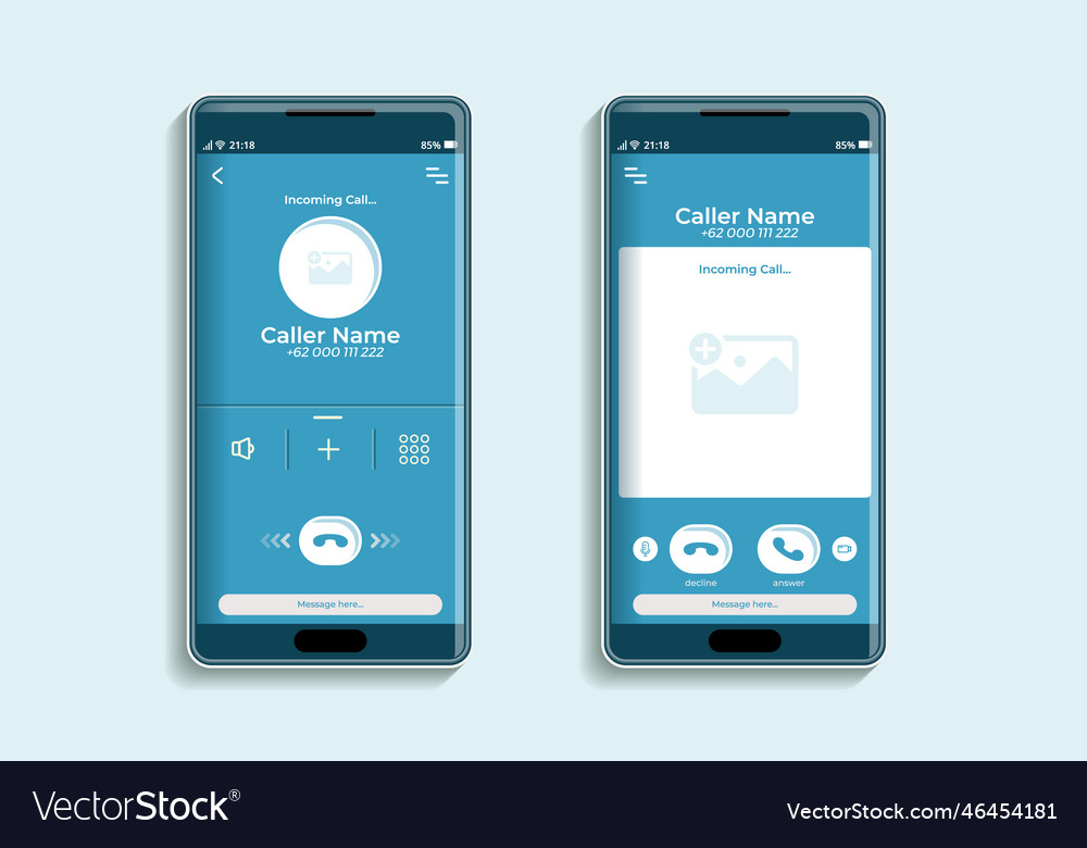 Phone call screen interface Royalty Free Vector Image