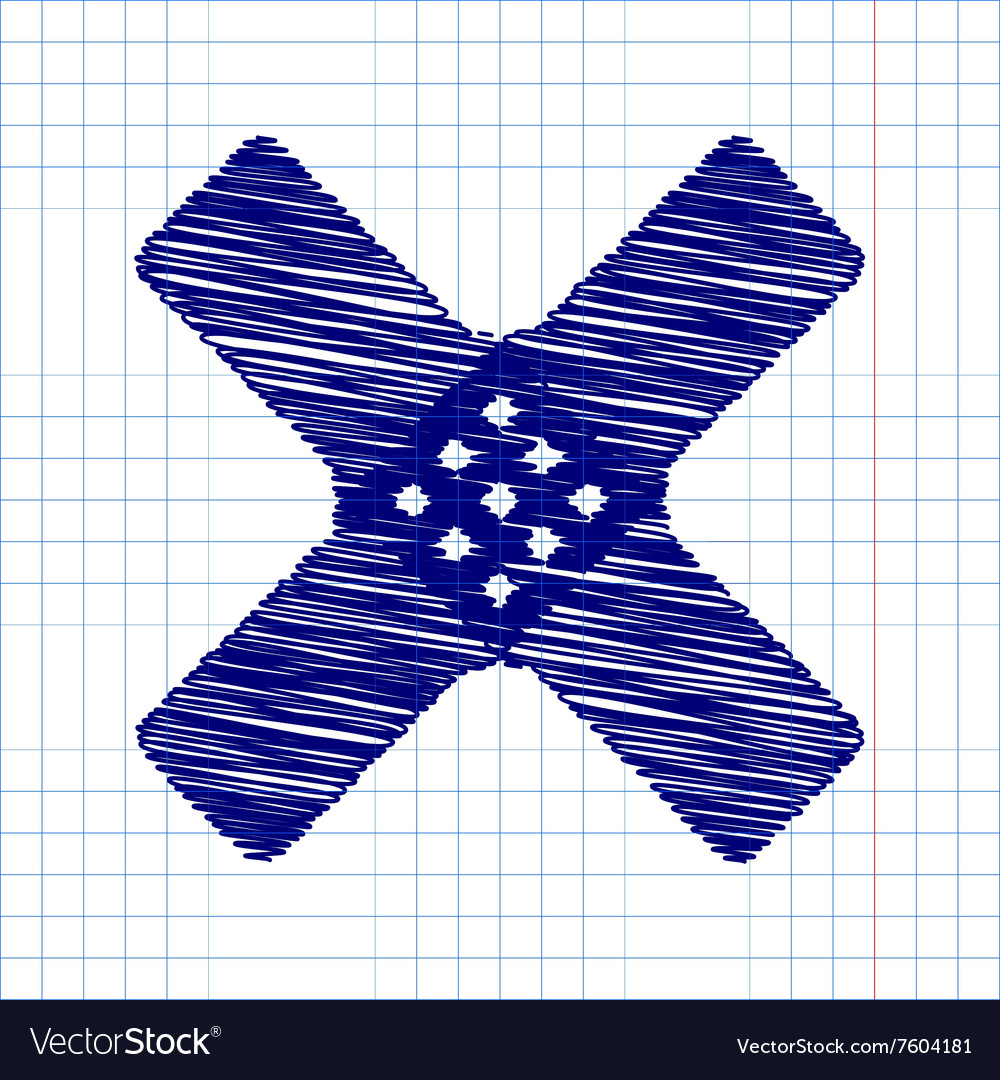 Scribble icon with pen effect Royalty Free Vector Image