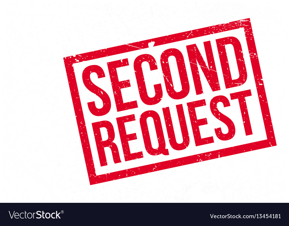 Second request rubber stamp Royalty Free Vector Image