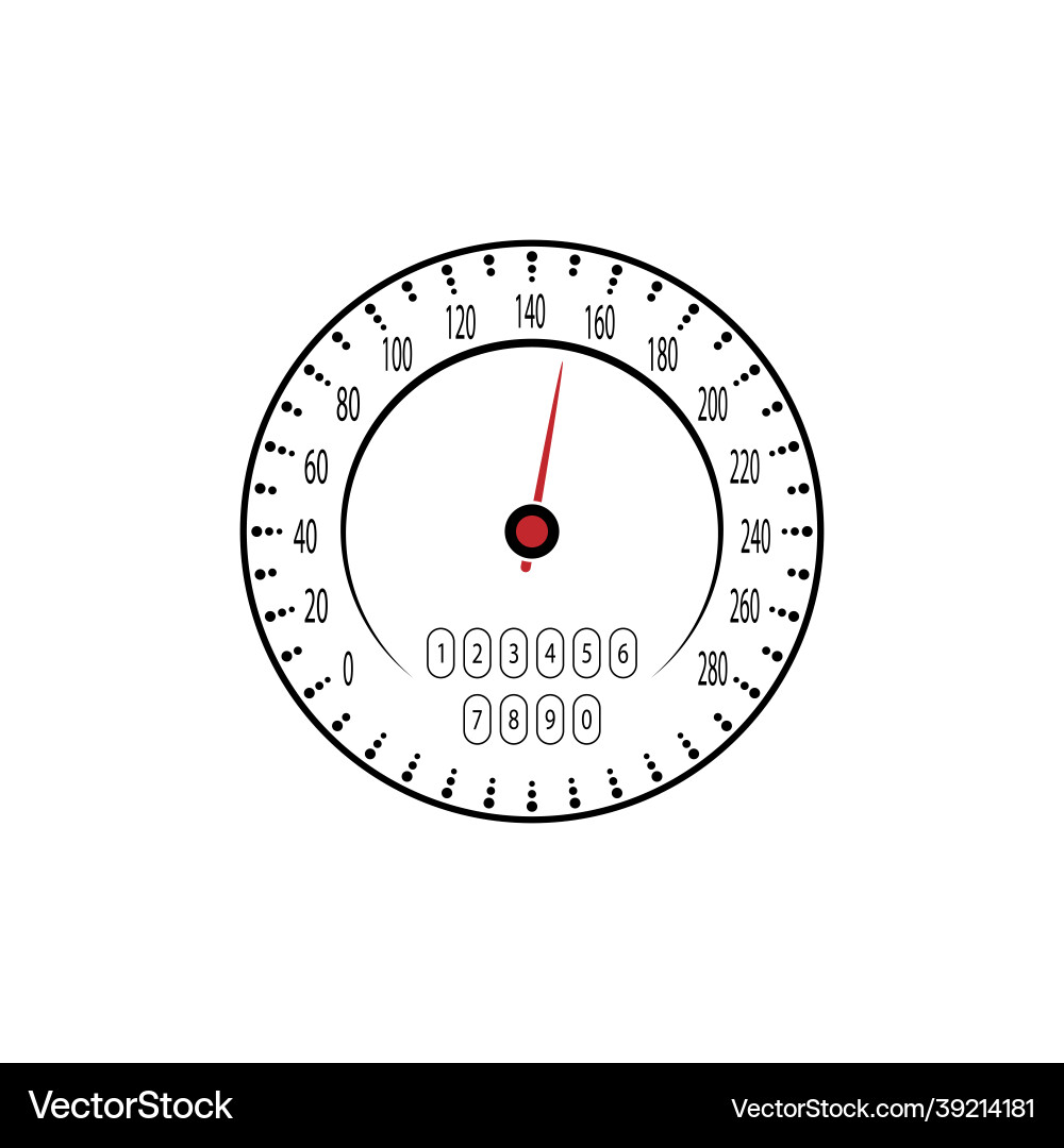 Speedometer icon is black and white on a white Vector Image