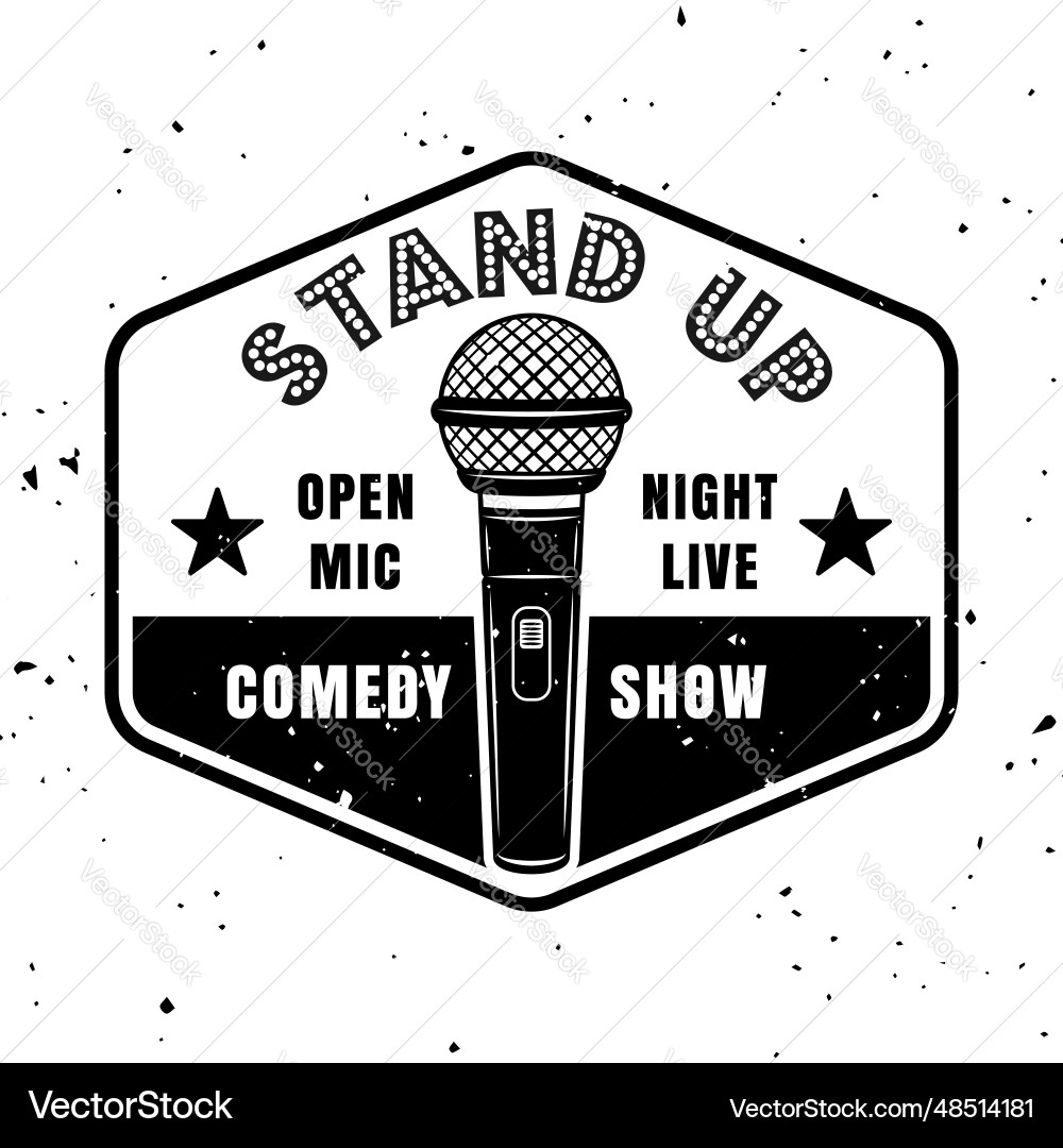 Stand up comedy show emblem badge label Royalty Free Vector