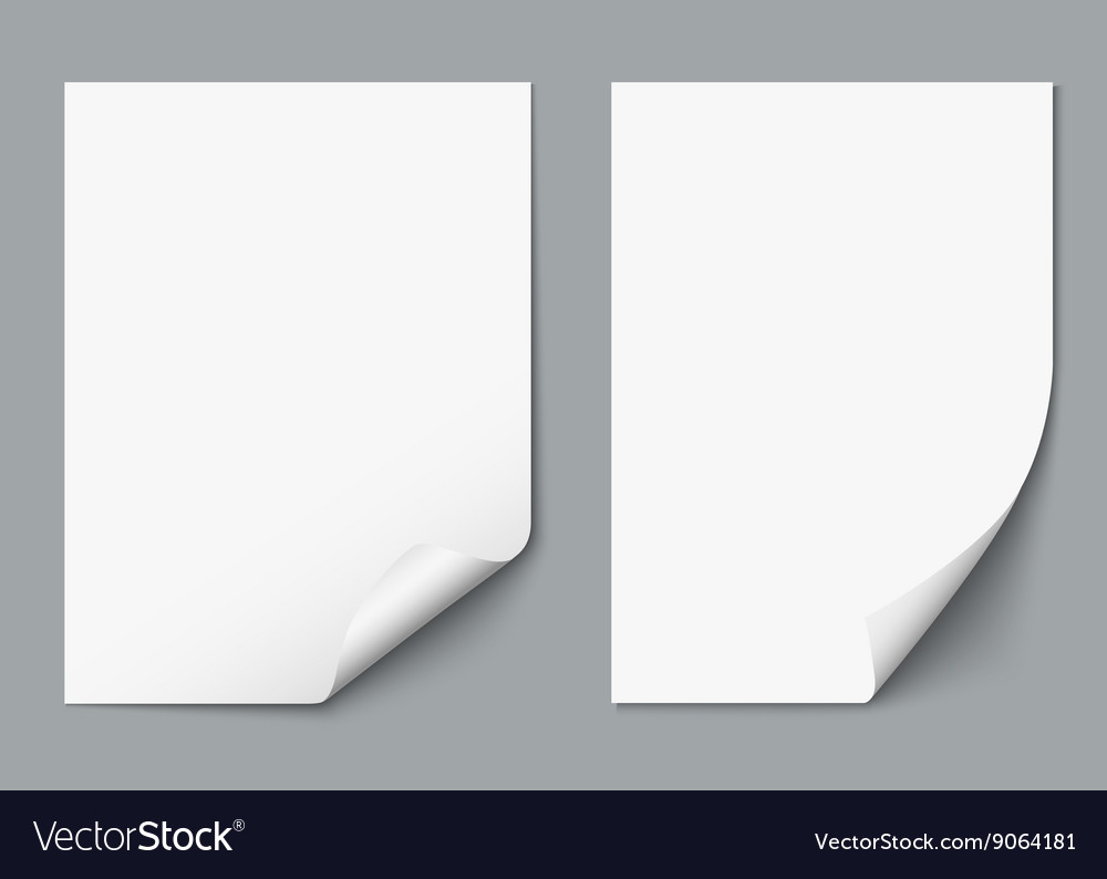 Two empty paper sheets Royalty Free Vector Image