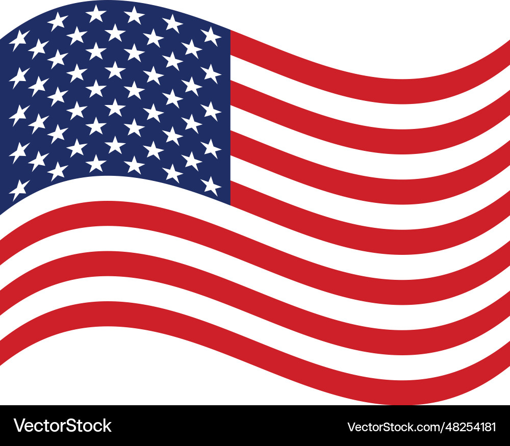 Wavy usa flag american waving Royalty Free Vector Image