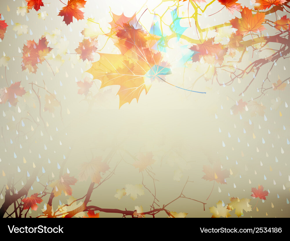 Autumnal maple leaf made of triangles eps 10 Vector Image
